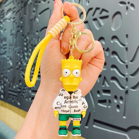 Simpsons | Accessories | Bart Simpsons Keychain 3d Silicone Pendant ...